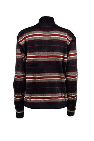 Miu Miu Striped Knitwear With Quarter Zip