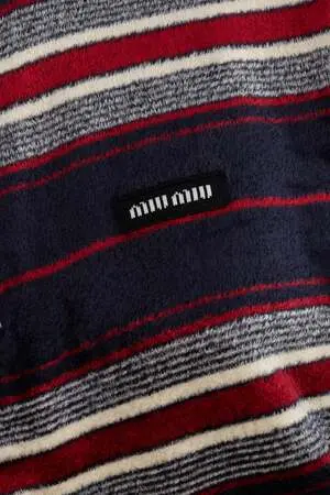Miu Miu Striped Knitwear With Quarter Zip