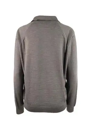 Miu Miu Long Sleeve Knitwear With Collared Neck