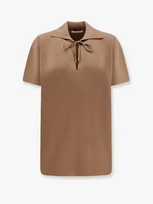 Max Mara Viscose Blend Sweater With Drawstring Neckline - Multicolor