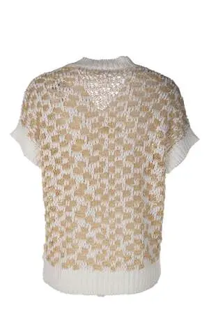Peserico Textured V-neck Knitwear - Multicolor