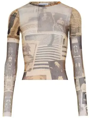 JEAN PAUL GAULTIER Printed Mesh Top - Multicolor