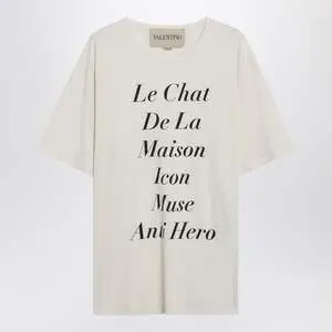 Valentino Garavani Ivory Le Chat De La Maison Icon Muse Anti Hero T-shirt
