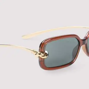 Bottega Veneta Knot Rectangular Sunglasses - Brown