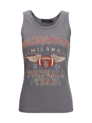 Dolce & Gabbana Ribbed Graphic Print Tank Top