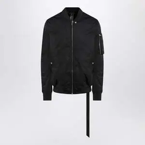 Rick Owens Bomber Jacket With Zip Detail - Black