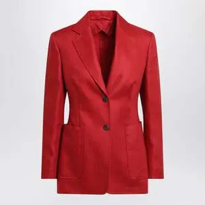 Max Mara Semi-fitted Linen Blazer - Red