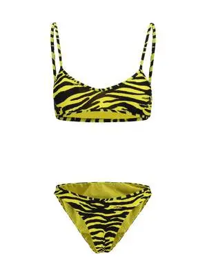 Attico Zebra-print Bikini - Yellow