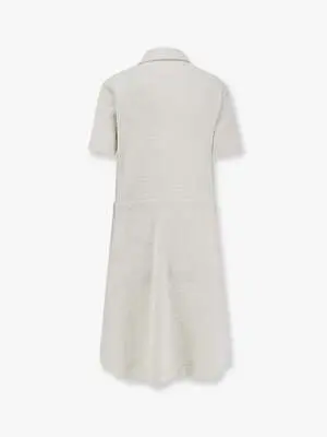 Moncler Short Sleeve Zip-up Dress With Drawstring Waist - Multicolor