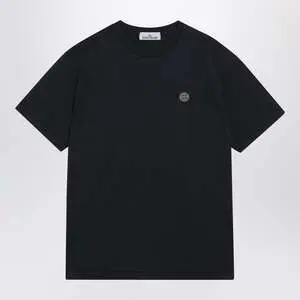 Stone Island Navy Cotton T-shirt With Slim Fit
