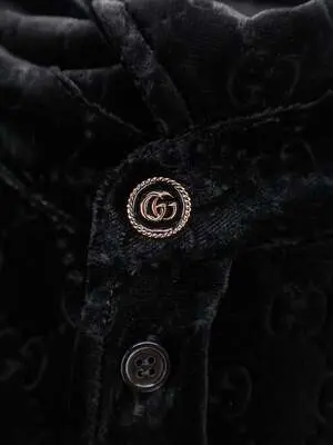 Gucci Stretch Gg Devore Velvet Shirt - Black