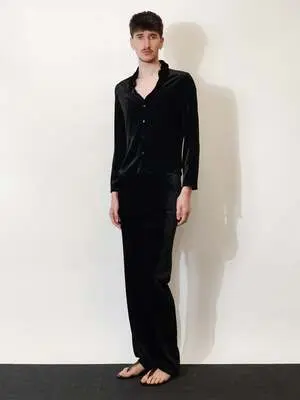 Gucci Stretch Gg Devore Velvet Shirt - Black