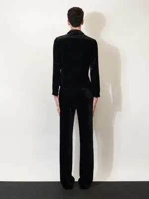 Gucci Stretch Gg Devore Velvet Shirt - Black
