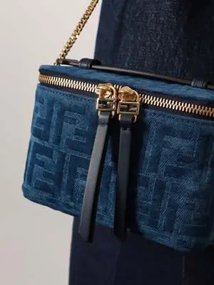 Fendi Vanity Ff Jacquard Fabric Crossbody Bag