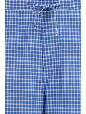 Loewe Drawstring Cotton Checkered Trousers