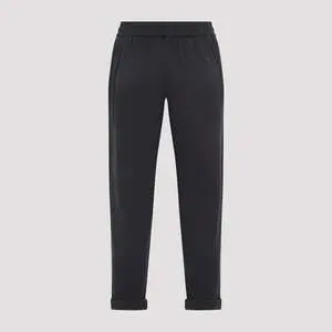 Brunello Cucinelli Carbone Silk Blend Drawstring Track Pants