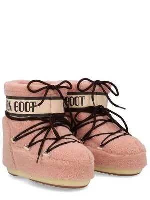 Moon Boot Icon Low Fleece Lace-up Boots - Pink
