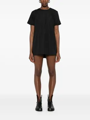 Sacai Cotton Mini Dress With Pleated Back
