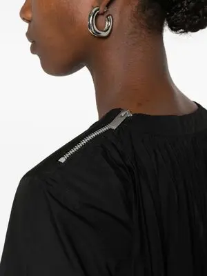 Sacai Cotton Mini Dress With Pleated Back