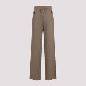 Max Mara Virgin Wool Wide-leg Pants With Bow Detail - Multicolor
