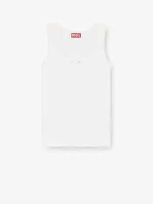 DIESEL® Slim Fit Ribbed Tank Top With Oval D Logo - Multicolor