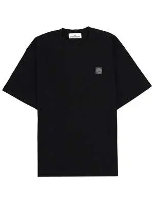 Stone Island T-shirt With Logo Patch - Black