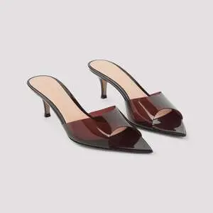 GIANVITO ROSSI Elle 55 Mules In Bourgogne Patent Leather - Red