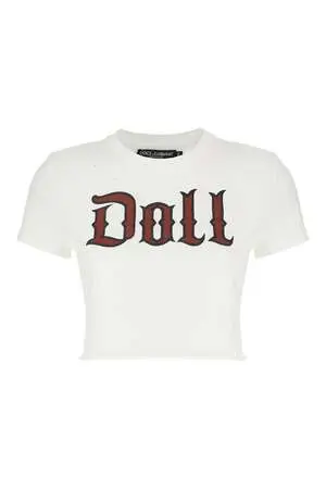 Dolce & Gabbana Cropped T-shirt With Graphic Print - Multicolor