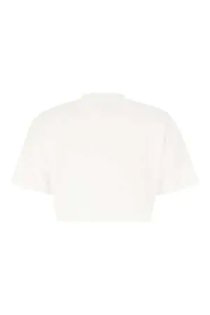 Off-White Ribbed Cropped T-shirt