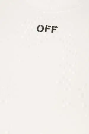 Off-White Ribbed Cropped T-shirt