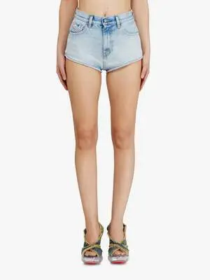 DIESEL® Blue Denim Shorts With Distressed Effect - Multicolor