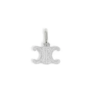Celine Triomphe Charm With Crystal Details - Silver