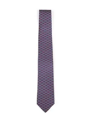 FERRAGAMO Gancini Silk Twill Tie - Multicolor