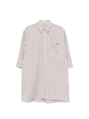 Brunello Cucinelli Striped Cotton And Silk Shirt - Multicolor