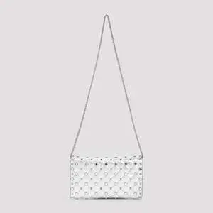 Valentino Garavani Quilted Crystal Embellished Leather Shoulder Bag