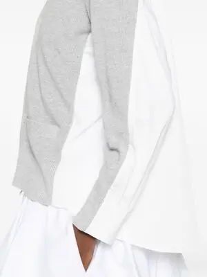 Sacai Cotton Cardigan With V-neck And Button Fastening