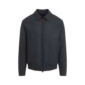 Kiton Virgin Wool Bomber Jacket - Gray