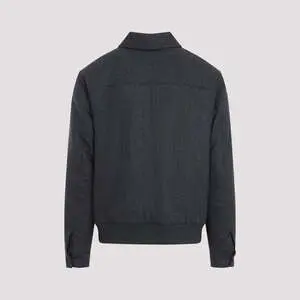 Kiton Virgin Wool Bomber Jacket - Gray