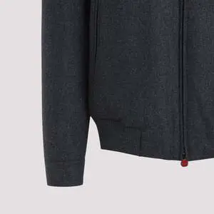 Kiton Virgin Wool Bomber Jacket - Gray