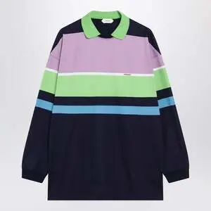 Versace Color-block Striped Long-sleeve Cotton Mini Dress - Multicolor