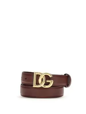 Dolce & Gabbana Calfskin Belt With Dg Logo - Multicolor