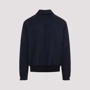 Kiton Virgin Wool And Cashmere Blend Bomber Jacket - Blue