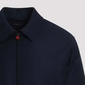Kiton Virgin Wool And Cashmere Blend Bomber Jacket - Blue