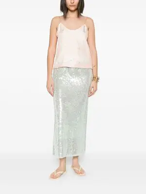 FORTE_FORTE Printed Silk Scoop Neck Top
