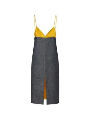 Fendi Denim Dress With Flower Appliqu - Multicolor