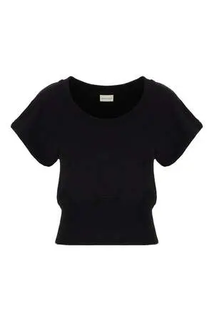 Dries Van Noten Ribbed Cropped T-shirt