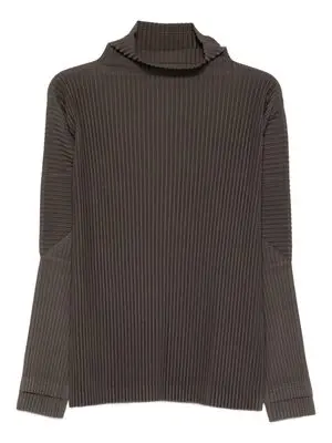 Issey Miyake Homme Plissé Long Sleeve Pleated Knitwear