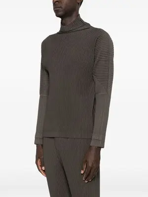 Issey Miyake Homme Plissé Long Sleeve Pleated Knitwear