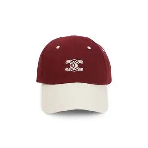 Celine CELINE TRIOMPHE EMBROIDERED COTTON CAP Red