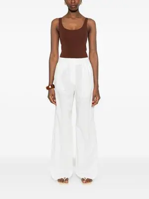 FORTE_FORTE Wide Leg Cotton Trousers - Multicolor